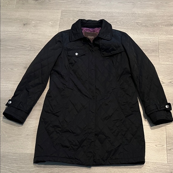 Coach | Jackets & Coats | Coach Elegant Black Quilted Puffer Coat ...